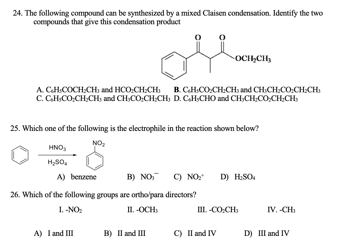 Solved 24. The following compound can be synthesized by a | Chegg.com