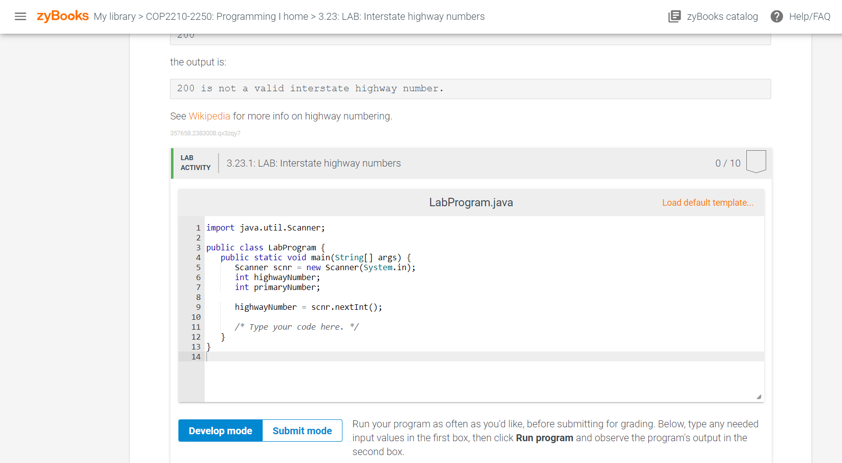 Solved = zyBooks My library > COP2210-2250: Programming I | Chegg.com