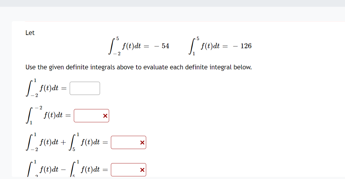 Solved Use the given definite integrals above to evaluate | Chegg.com Solved Use the given definite integrals above to evaluate | Chegg.com