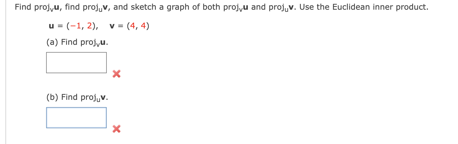 Solved Find projvu and projuv. Use the Euclidean inner | Chegg.com