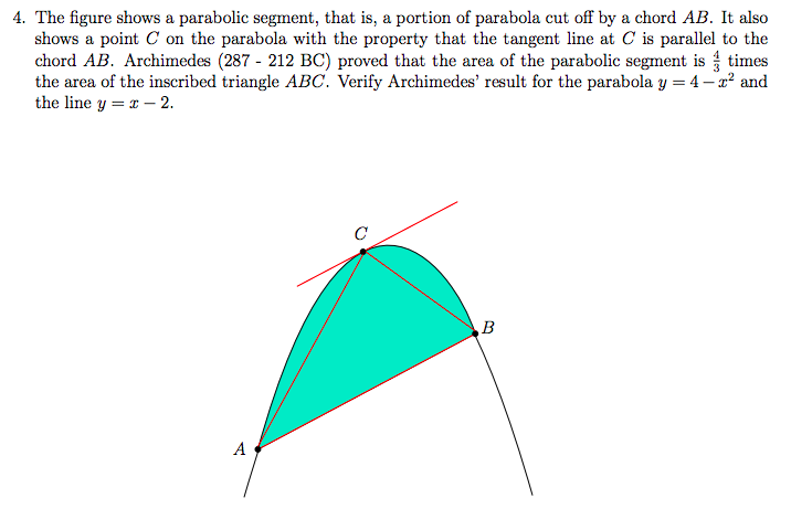 Solved The figure shows a parabolic segment, that is, a | Chegg.com