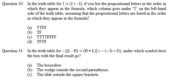 Solved Question 30: In the truth table for J J v-I), if you | Chegg.com