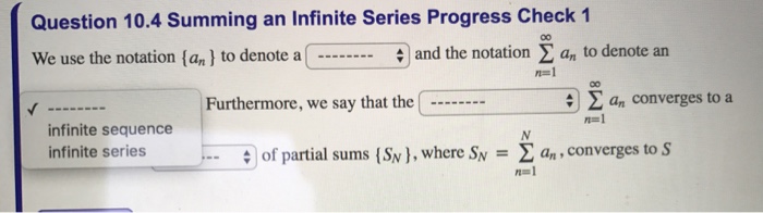 Solved Question 10.4 Summing an Infinite Series Progress | Chegg.com