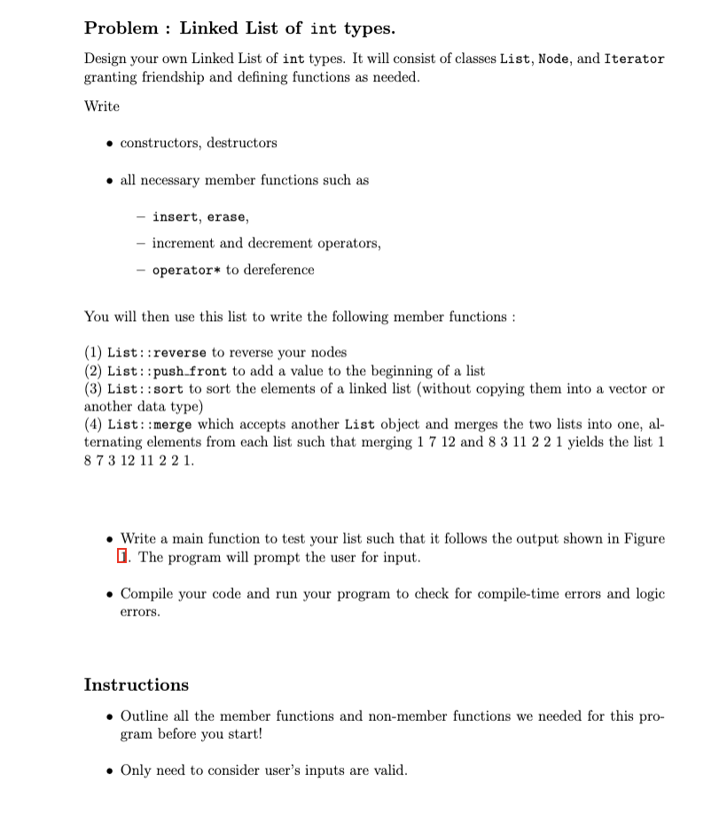 Please provide code files for main_List_Int.cpp, | Chegg.com