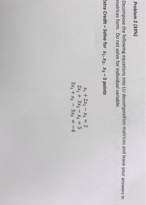 Solved Problem 2 (33%) Decompose the following equations | Chegg.com