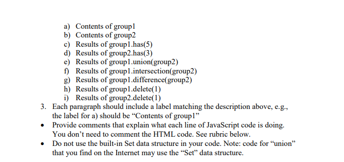 Solved Assignment: - The standard JavaScript environment | Chegg.com