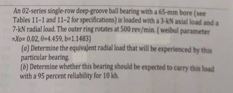 Solved An 02-series single-row deep-groove ball bearing with | Chegg.com