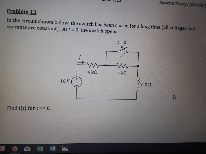 Solved Network Theory I (Circuits Problem 13. In the circuit | Chegg.com