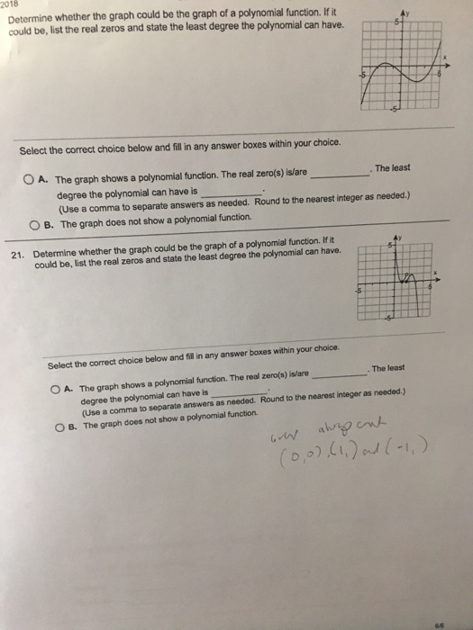 Solved 2018 Determine whether the graph could be the graph | Chegg.com