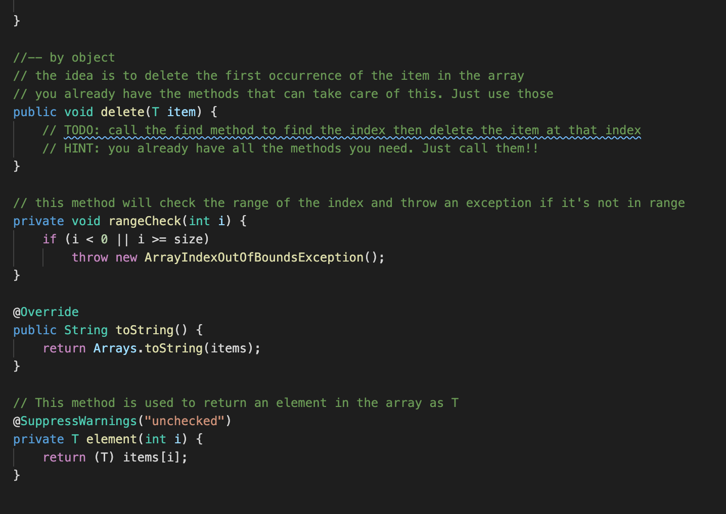 Solved SuperArray.java 3 x src > main > java > | Chegg.com
