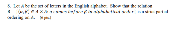 Solved 8. Let A be the set of letters in the English | Chegg.com