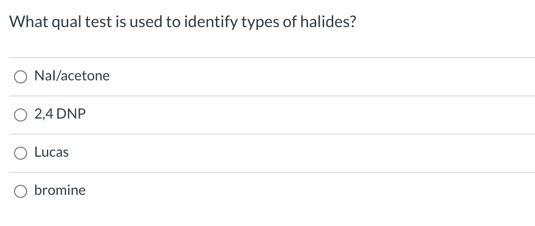 Solved What qual test is used to identify types of halides? | Chegg.com
