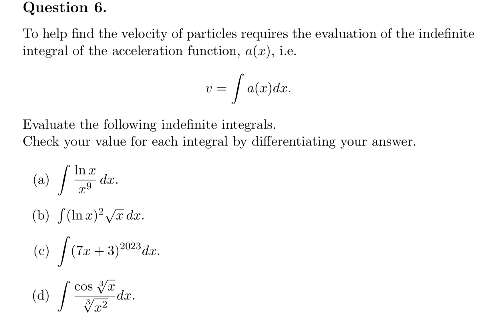 Solved Question 6.To help find the velocity of particles | Chegg.com