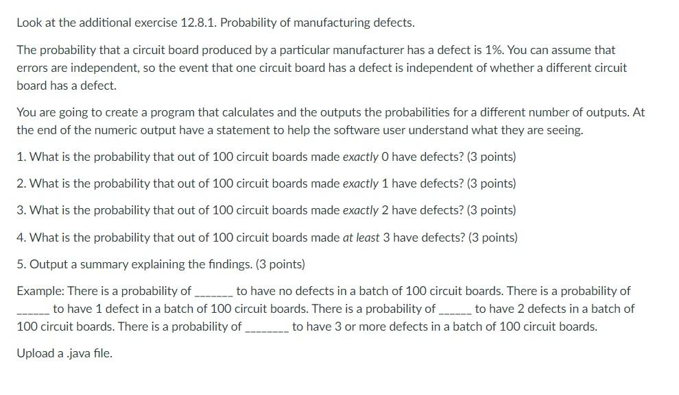 Solved Look at the additional exercise 12.8.1. Probability | Chegg.com