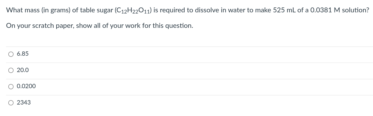 Solved What mass (in grams) of table sugar (C12H22O11) is | Chegg.com