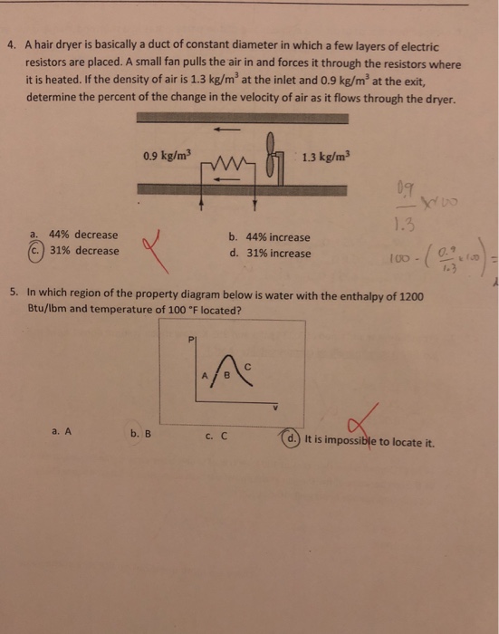 Solved A hair dryer is basically a duct of constant diameter | Chegg.com