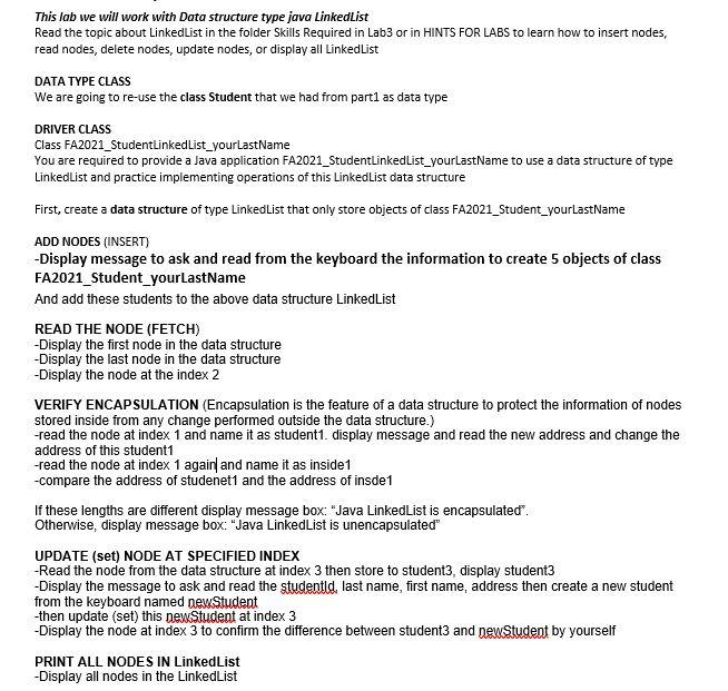 Solved This lab we will work with Data structure type java | Chegg.com