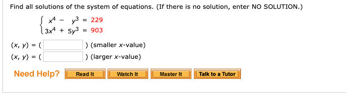 Solved Find all solutions of the system of equations. (If | Chegg.com