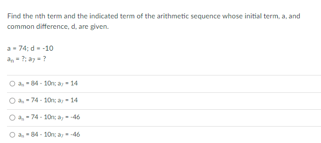 Solved Find the nth term and the indicated term of the | Chegg.com