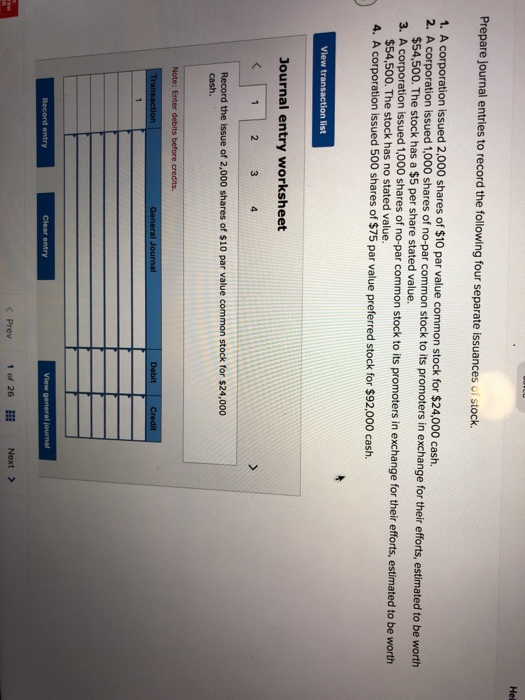 Solved Hel Prepare journal entries to record the following | Chegg.com