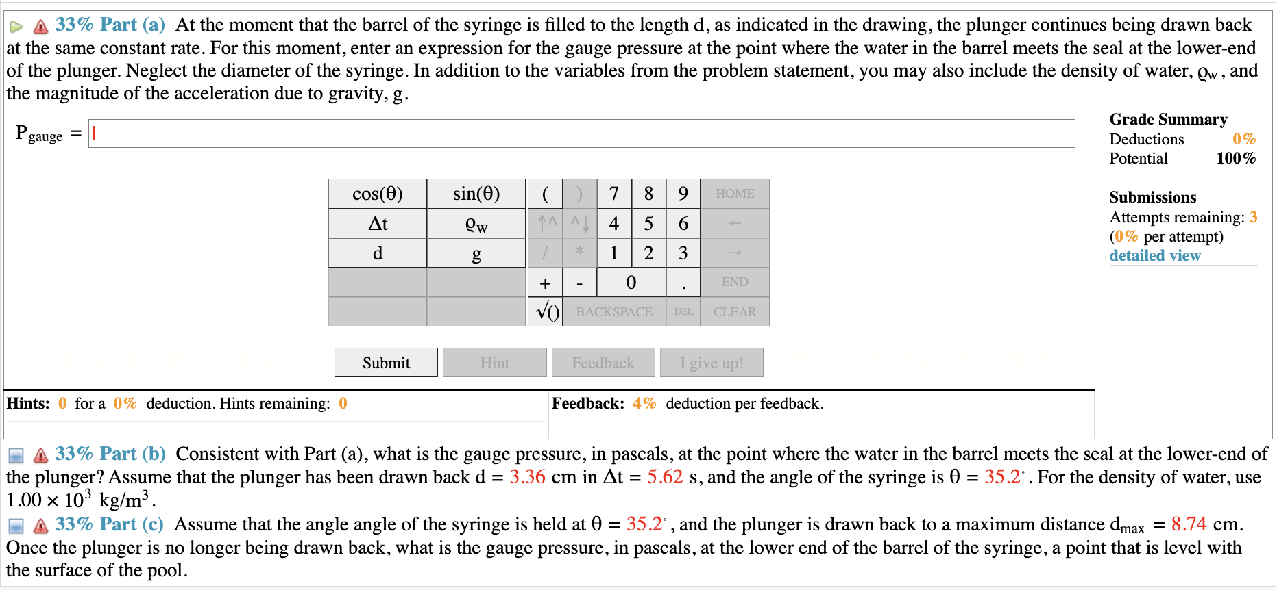 (13\%) Problem 5: In order to check for pollutants in | Chegg.com