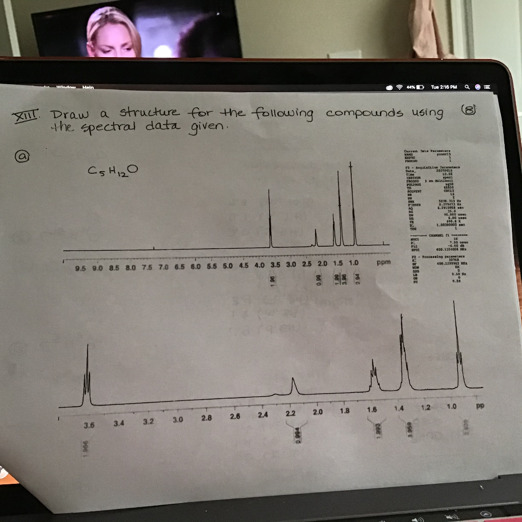 Solved 4 D Tue 216 PM Q XIT Draw a structure the spectral | Chegg.com