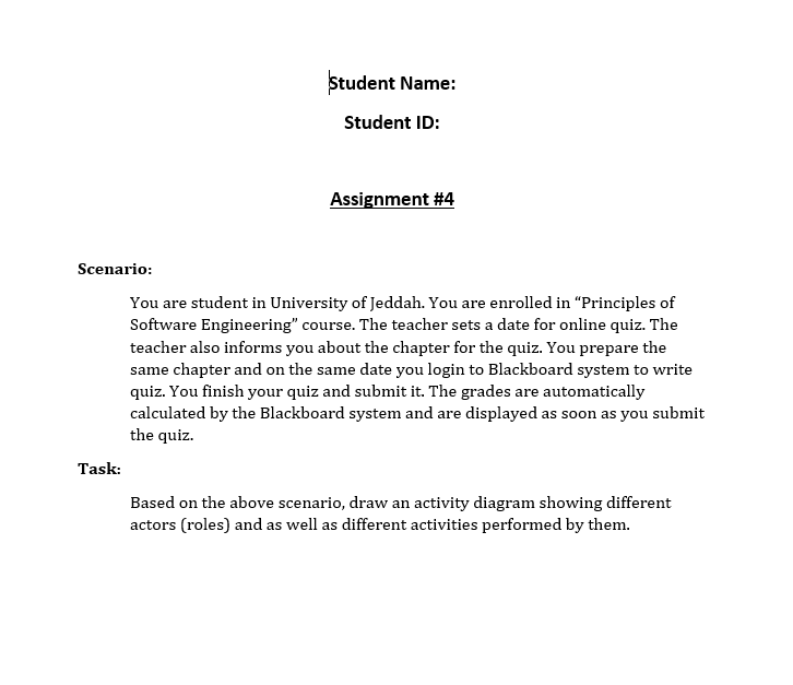 Solved Student Name: Student ID: Assignment #4 Scenario: You | Chegg.com