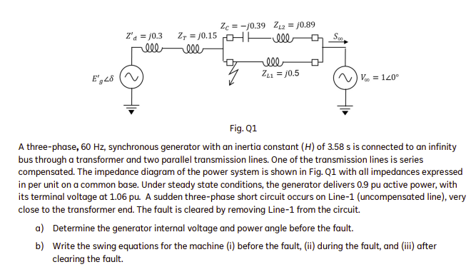 Solved A three-phase, 60 ﻿Hz , ﻿synchronous generator with | Chegg.com