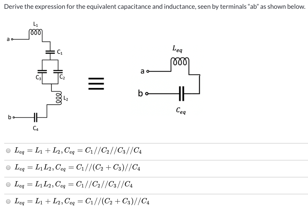 Solved Derive the expression for the equivalent capacitance | Chegg.com