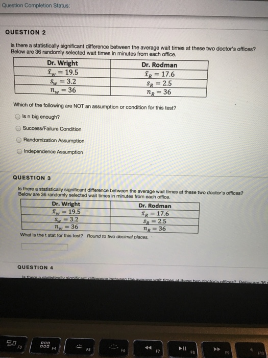 Solved Is there a statistically significant difference | Chegg.com