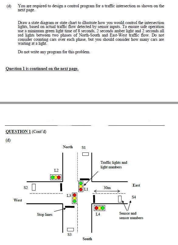 Solved d) You are required to design a control program for a | Chegg.com