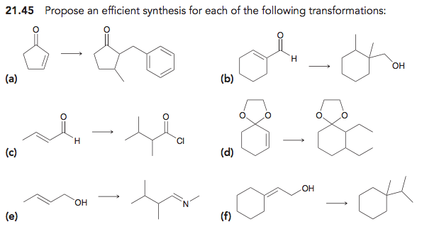 Solved 21.45 Propose an efficient synthesis for each of the | Chegg.com