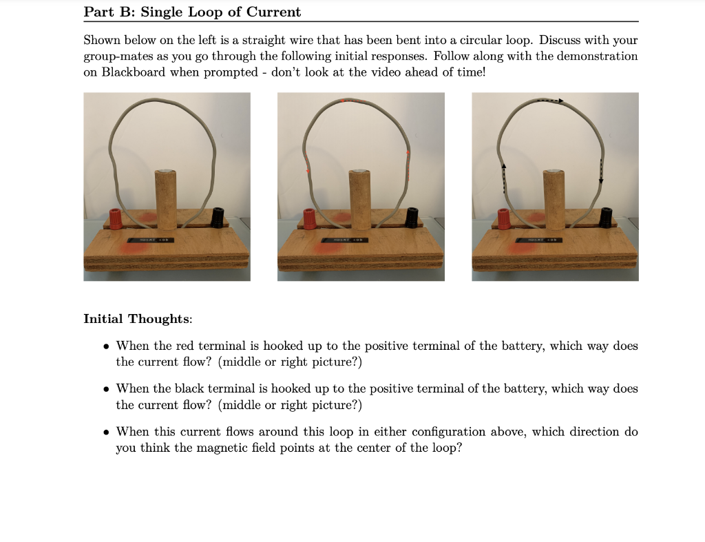 Solved Part B: Single Loop of Current Shown below on the | Chegg.com