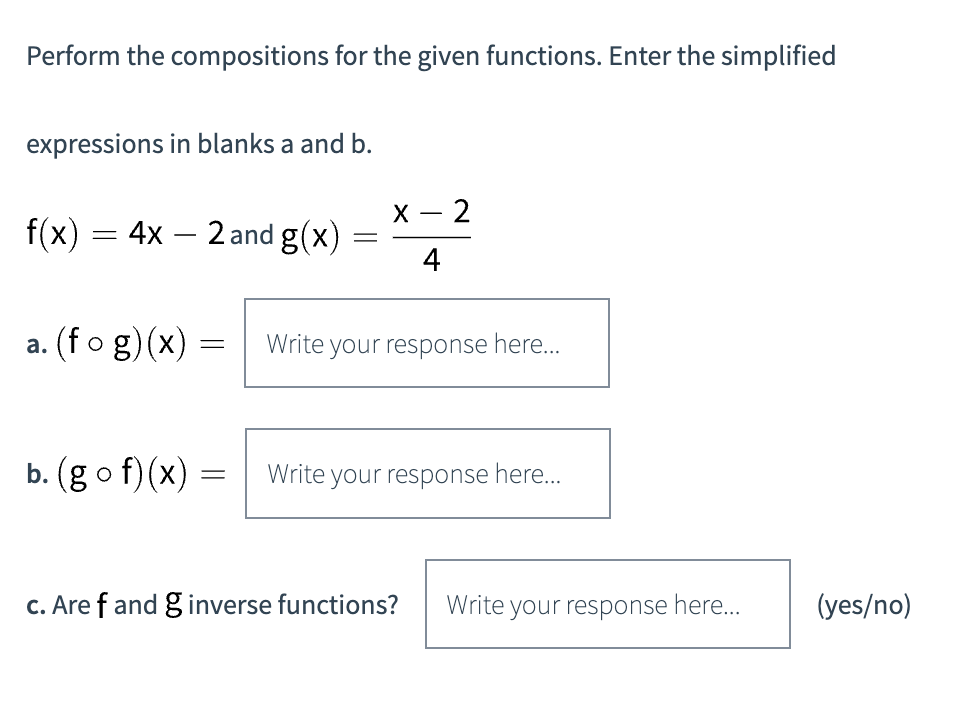 Solved Perform the compositions for the given functions. | Chegg.com