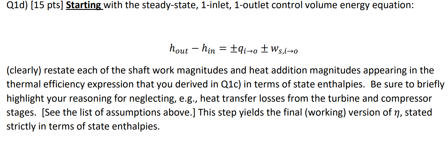 Solved Q1d) (15 pts] Starting with the steady-state, | Chegg.com