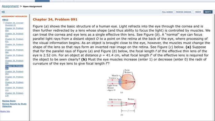 Solved open Assignment Chapter 34, Problem 091 Figure (a) | Chegg.com