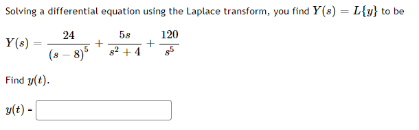 Solved Solving a differential equation using the Laplace | Chegg.com