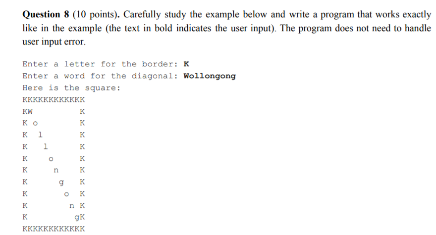 Solved Question 7 (10 points). Carefully study the example | Chegg.com