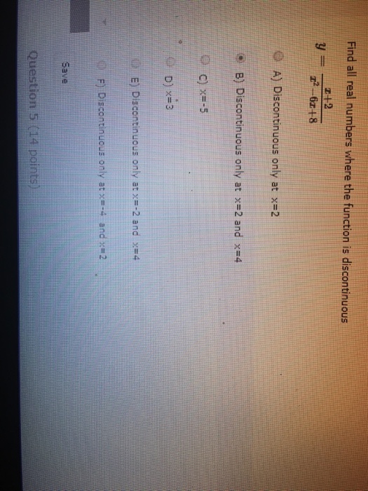 Solved Find all real numbers where the function is | Chegg.com