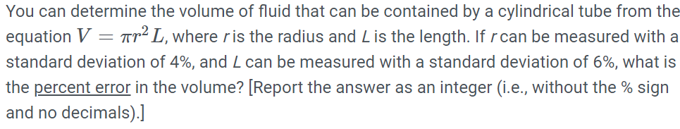 Solved You can determine the volume of fluid that can be | Chegg.com