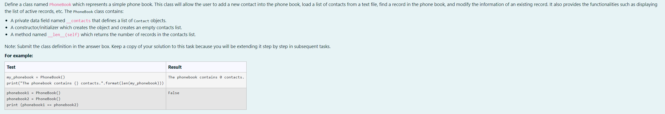 Solved Define a class named Contact which represents a | Chegg.com