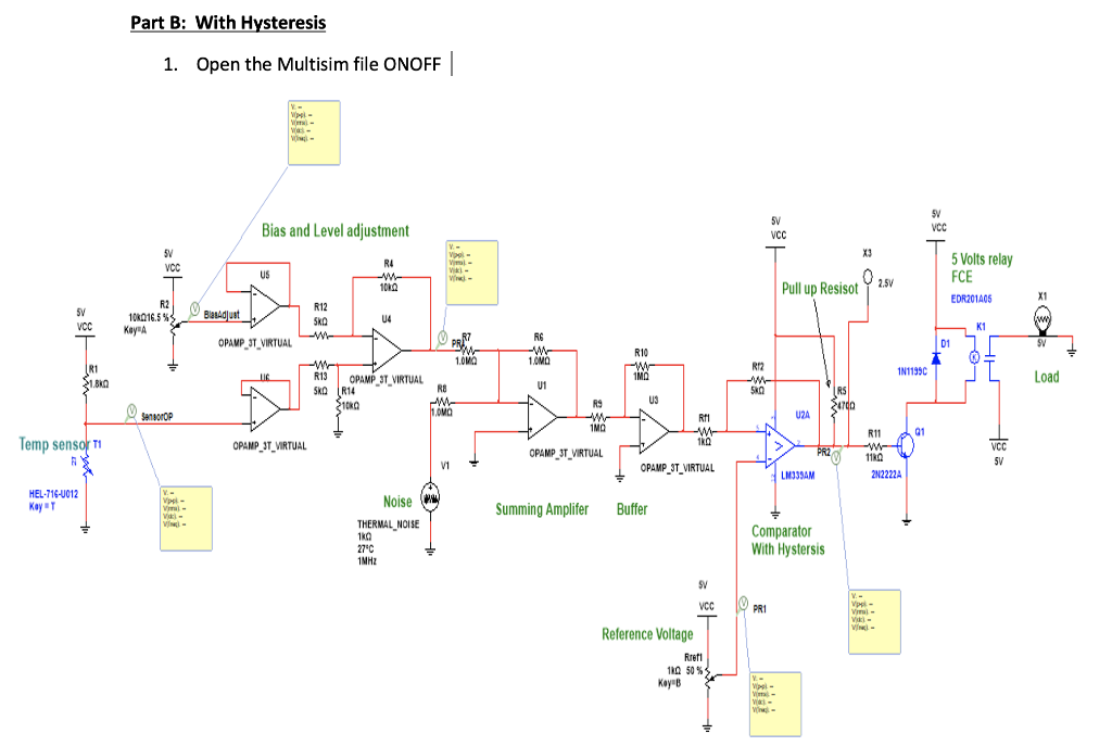 Solved Part B: With Hysteresis 1. Open the Multisim file | Chegg.com