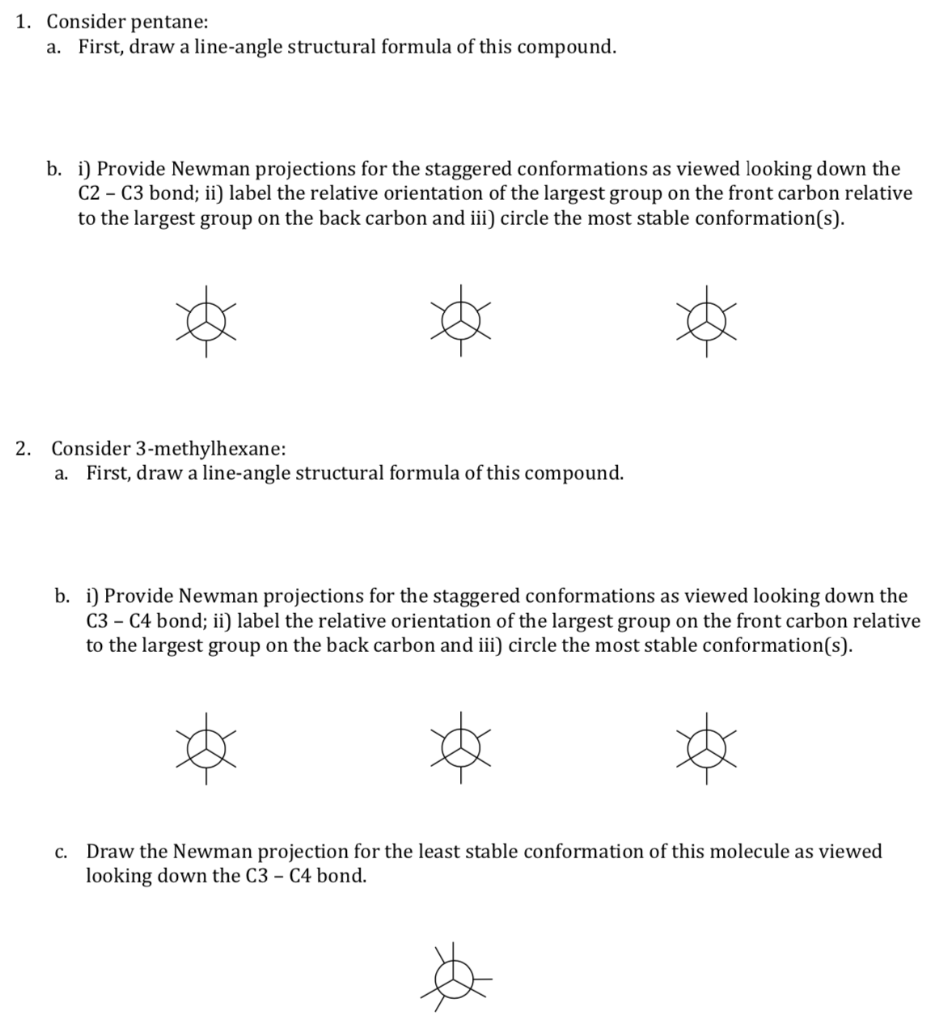 Solved 1. Consider pentane: a. First, draw a line-angle | Chegg.com