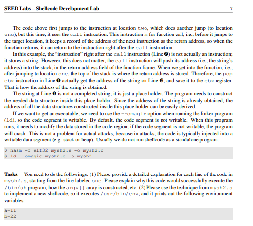 Solved Please help me in this SEED lab (Shellcode | Chegg.com