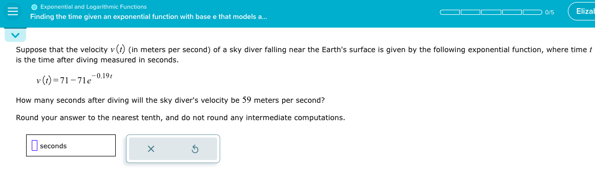 Solved Exponential and Logarithmic Functions Finding the | Chegg.com
