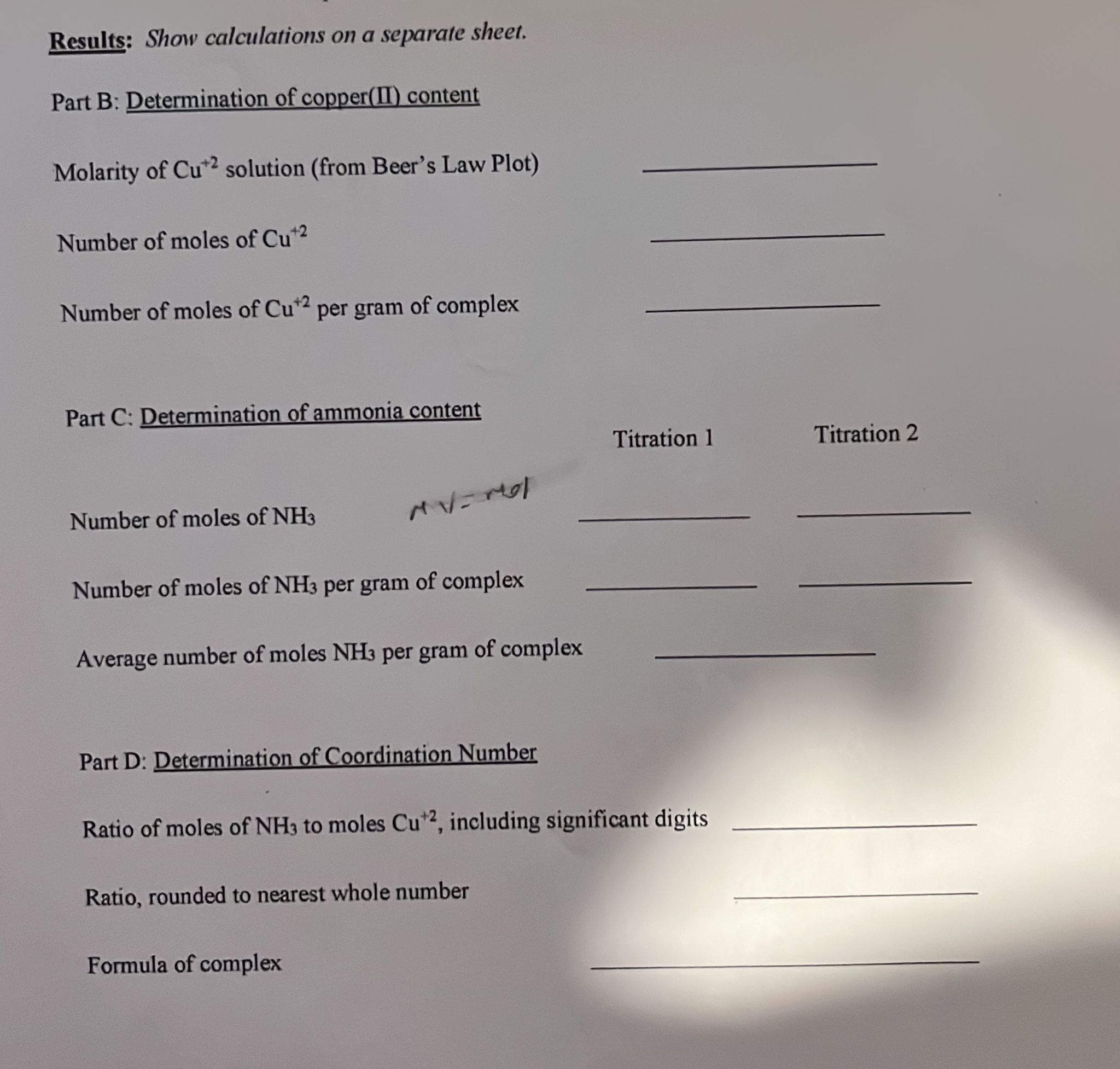 Solved Part B: Determination of copper(II) content Mass of | Chegg.com