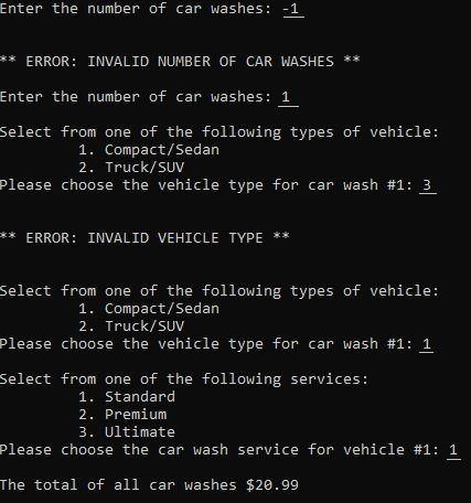 Solved IN DEV C++ PLEASE You work for a local car wash | Chegg.com