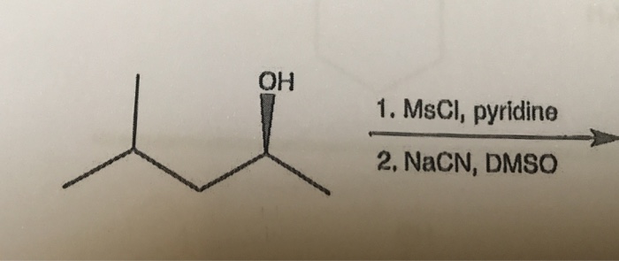 Solved OH 1. MsCl, pyridine 2, NaCN, DMSO | Chegg.com