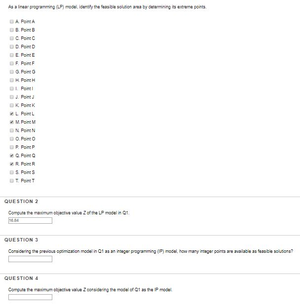 QUESTION 1 An optimization programming model is | Chegg.com