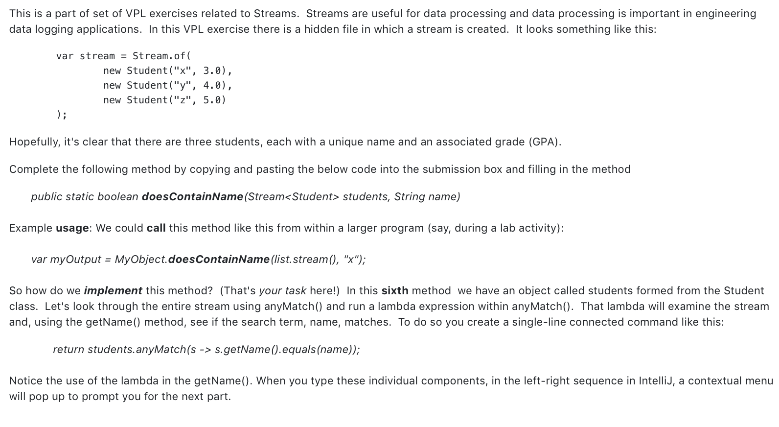 Solved This is a part of set of VPL exercises related to | Chegg.com